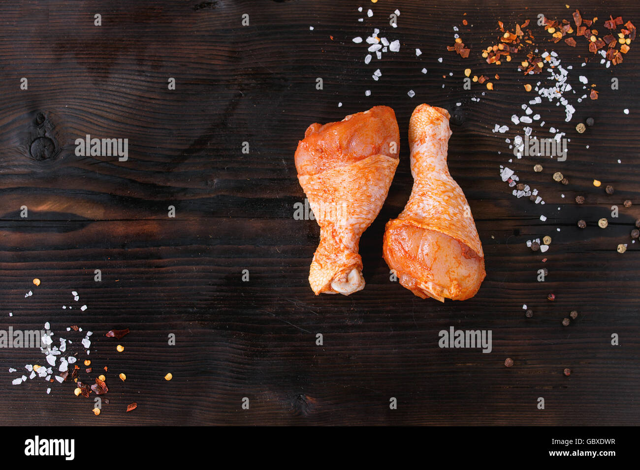 Raw Marinated chicken for BBQ Stock Photo - Alamy