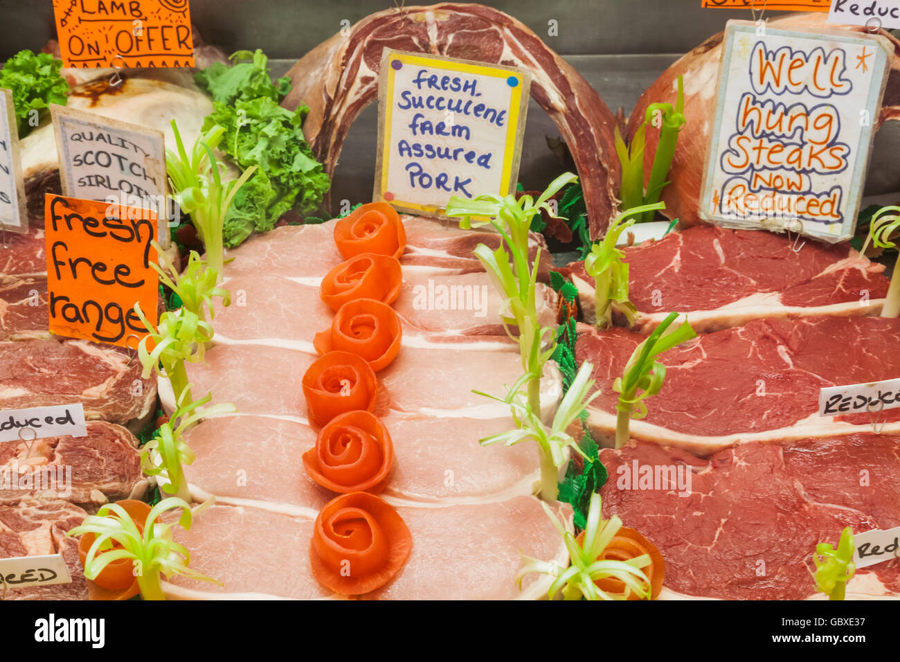 Butchers shop window display hi-res stock photography and images - Alamy