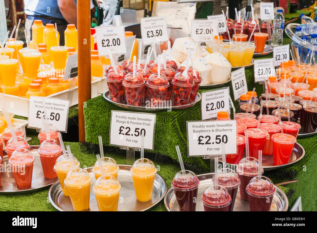 England, Cambridgeshire, Cambridge, Cambridge Market, Fruit Juice and ...