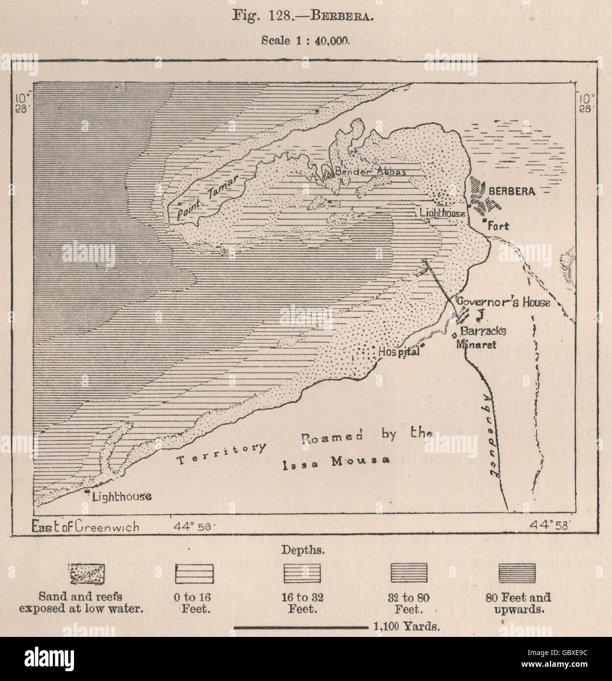 Berbera. Somalia, 1885 antique map Stock Photo - Alamy