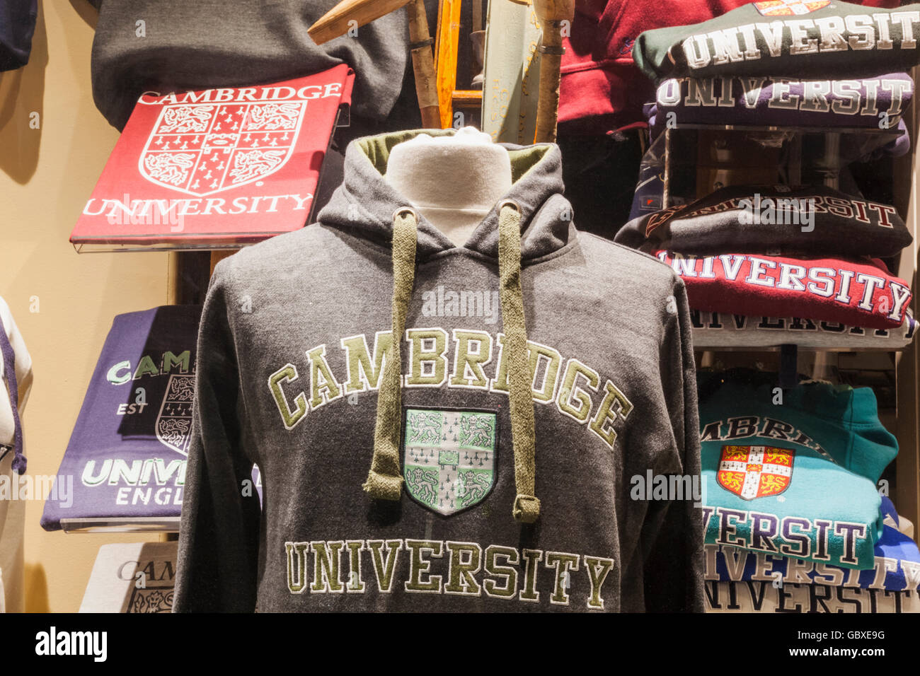 England, Cambridgeshire, Cambridge, Shop Window Display of University ...