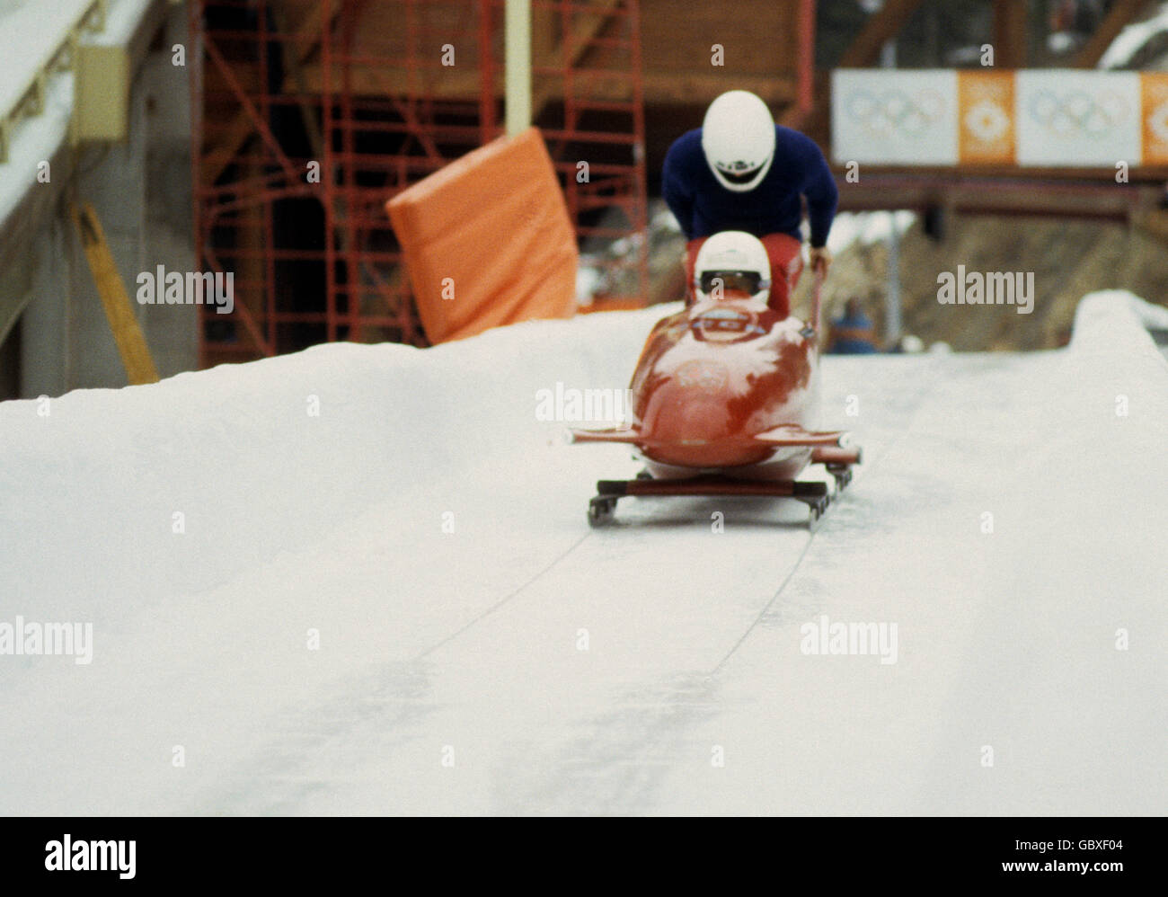 The Winter Olympics - Sarajevo - 2 man Bobsleigh - 1984 Stock Photo - Alamy