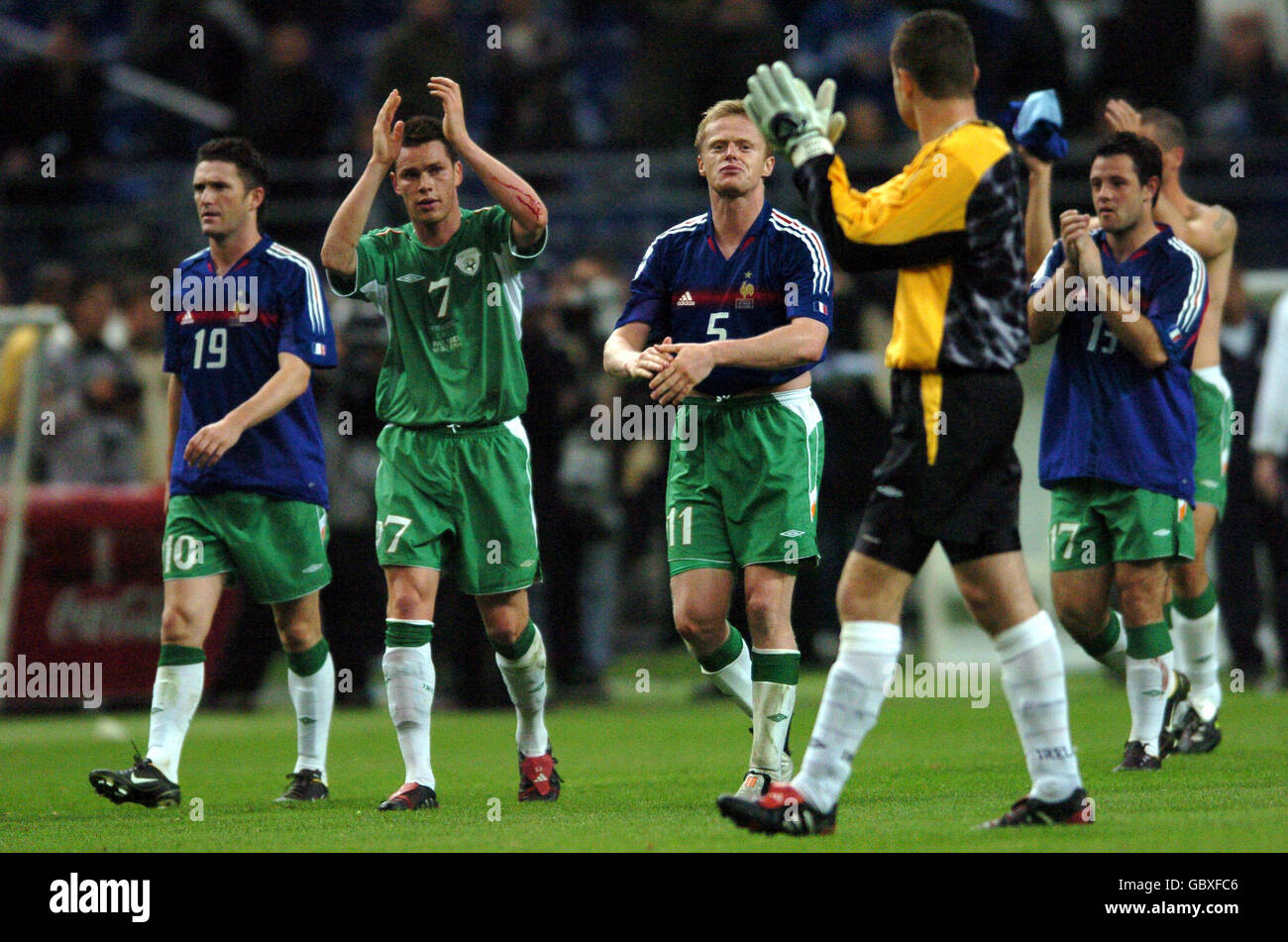 Ireland's Robbie Keane, Steve Finnan, Damien Duff, Shay Given and Andy ...