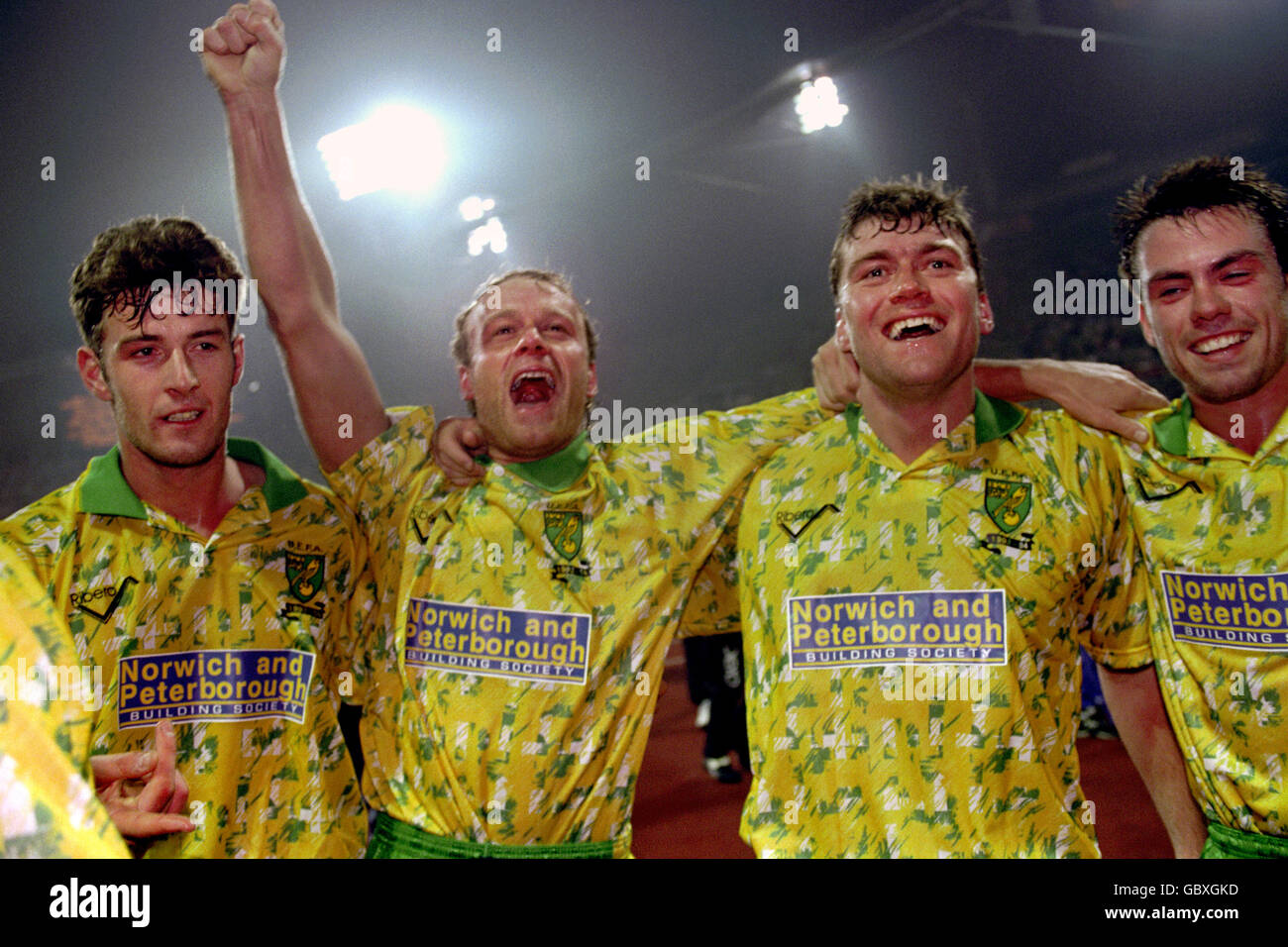 L-R: Chris Sutton, Jeremy Goss, Rob Newman, Daryl Sutch, Norwich City ...