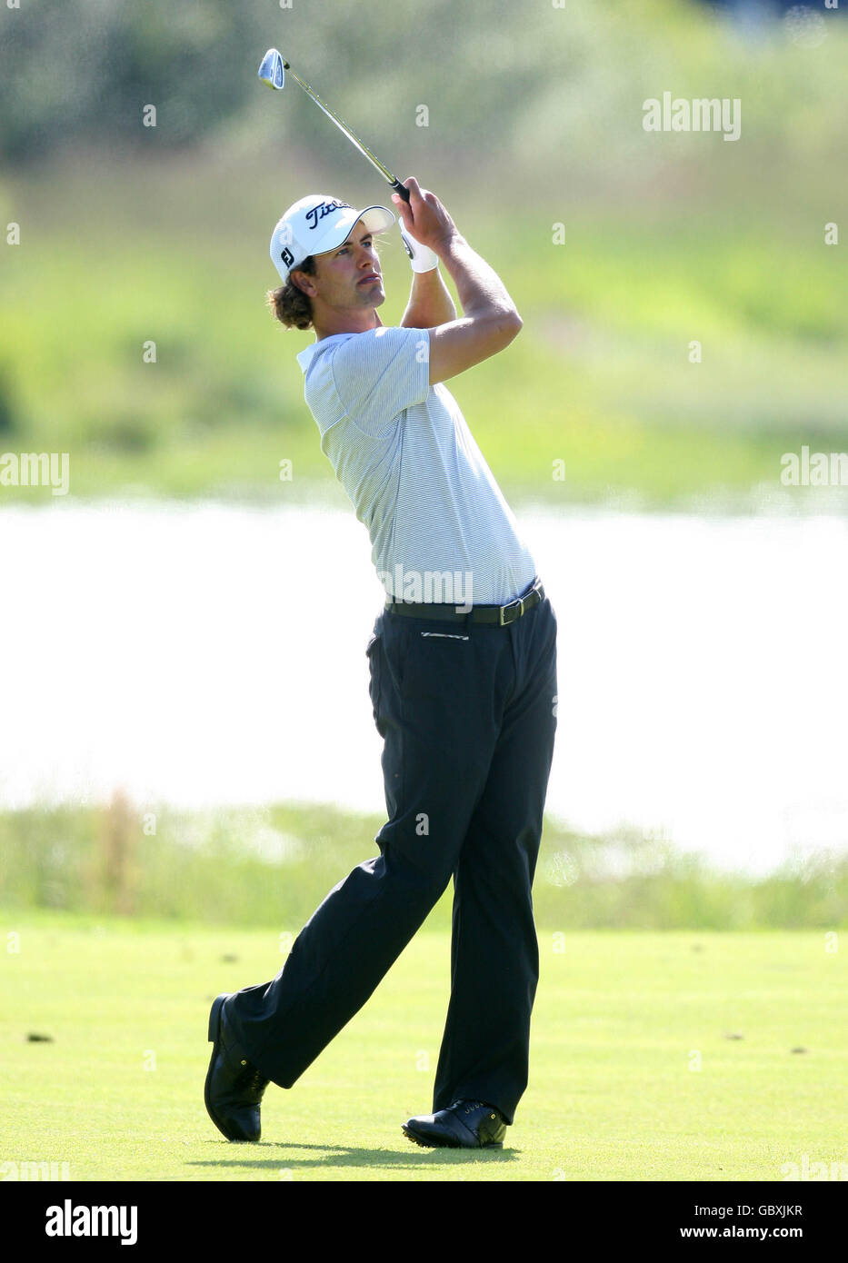 Australia's Adam Scott in action during the Barclays Scottish Open at ...