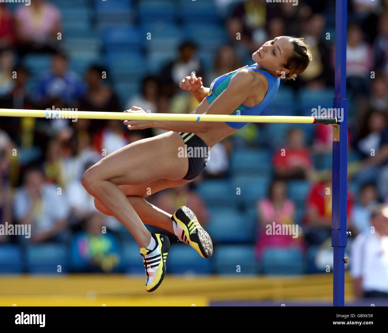 Athletics Full Length High Jump Mid Air High Resolution Stock ...