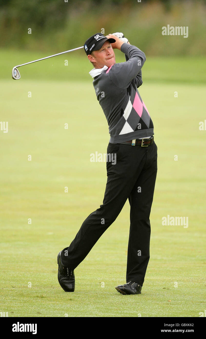 Wales' Jamie Donaldson on the first fairway during the Barclays ...