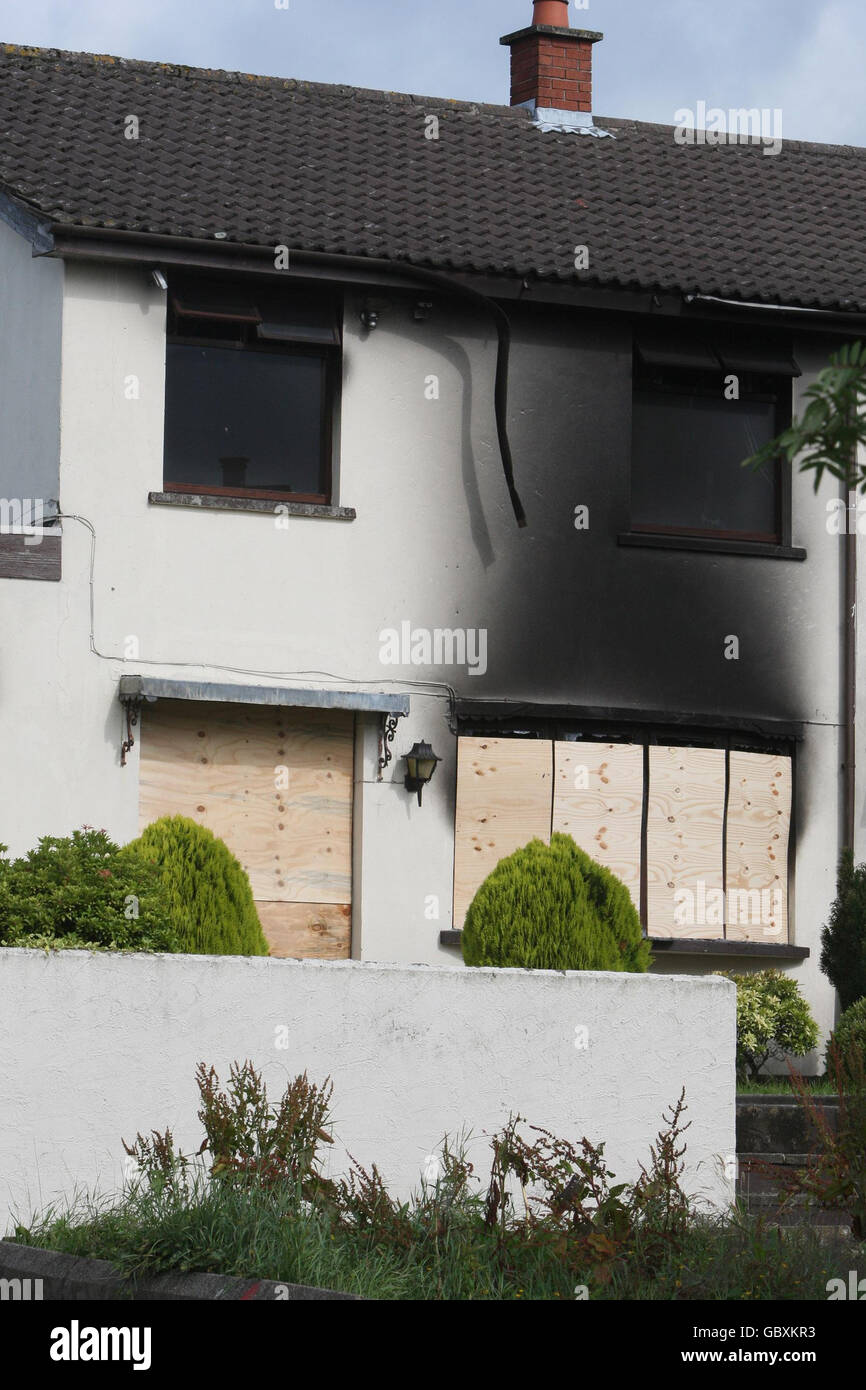 Which was damaged in a sectarian arson attack hi-res stock photography ...