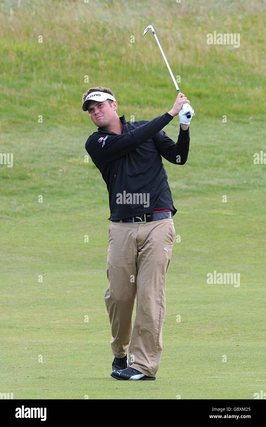 USA's Jeff Overton in action during practice day three at Turnberry ...