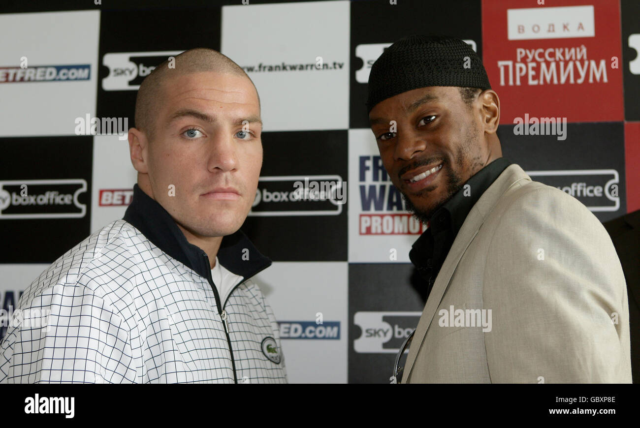 Boxer's Matthew Hall and Anthony Small (right)during the head to head ...