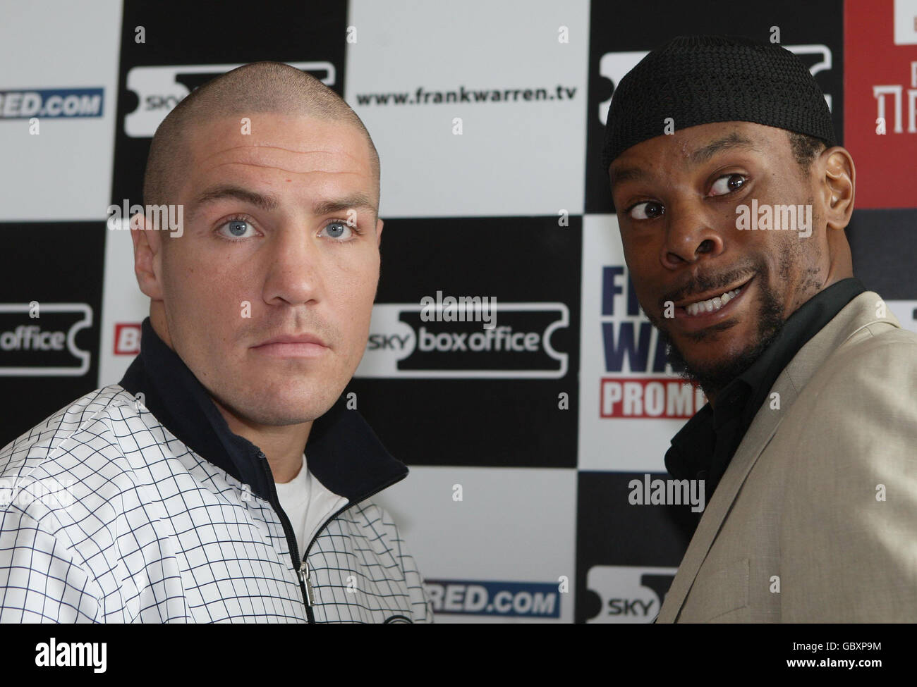 Boxer's Matthew Hall and Anthony Small (right) during the head to head ...