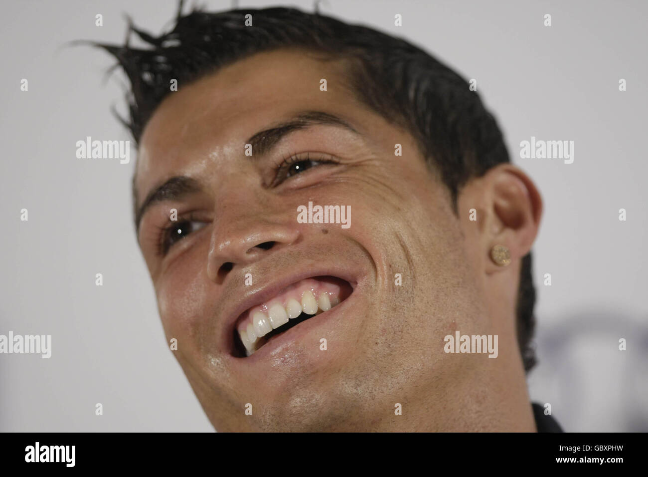 Real Madrid's Cristiano Ronaldo during a press conference during pre ...