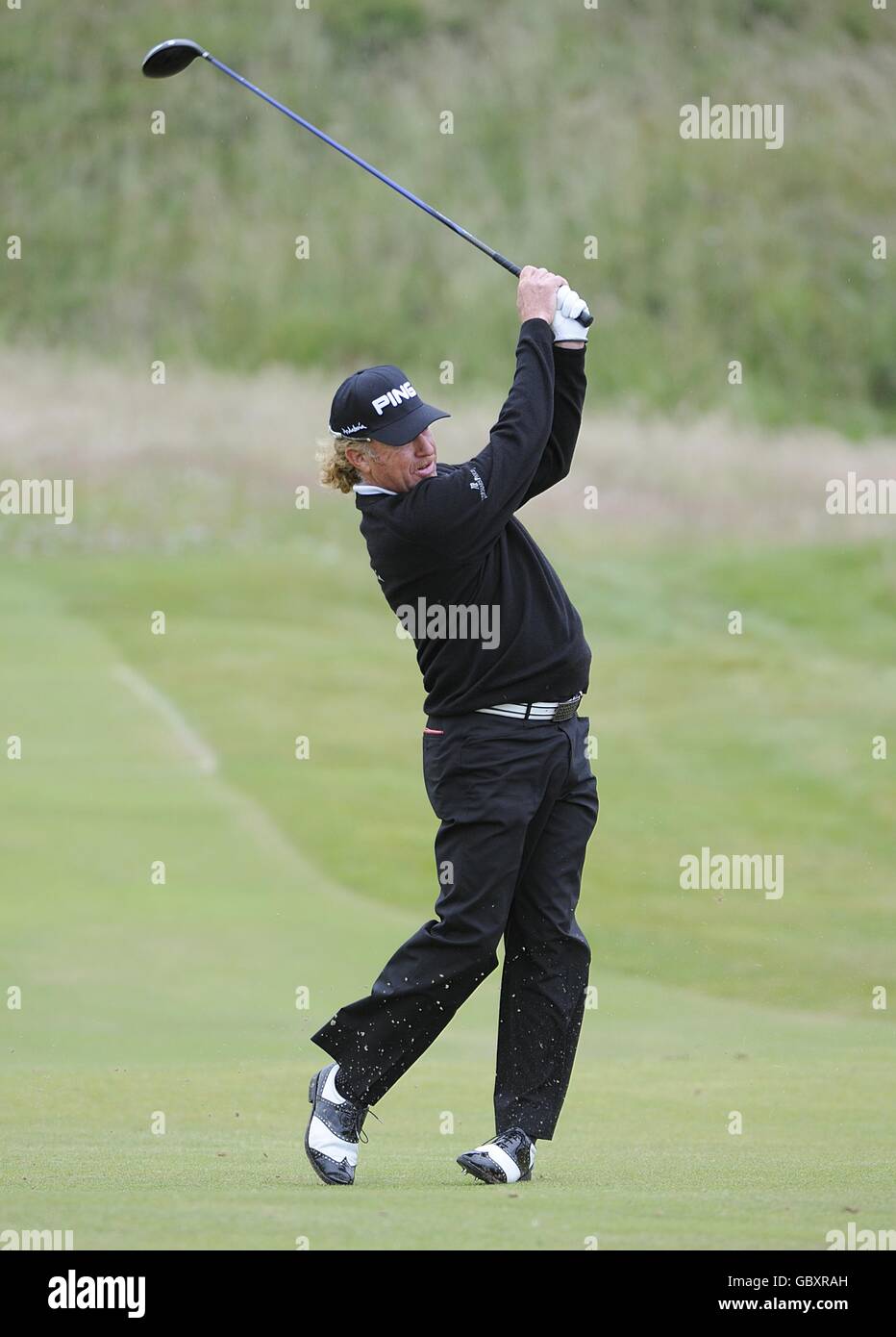Spain's Miguel Angel Jiminez in action during the second day of the ...