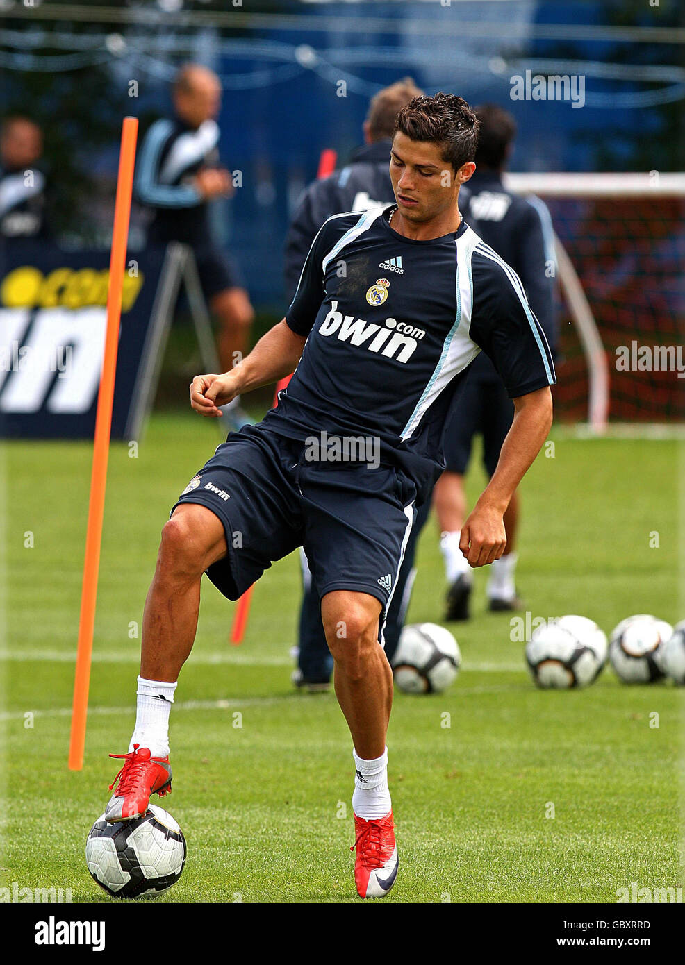 Real Madrid's Cristiano Ronaldo during the training session at Carton ...