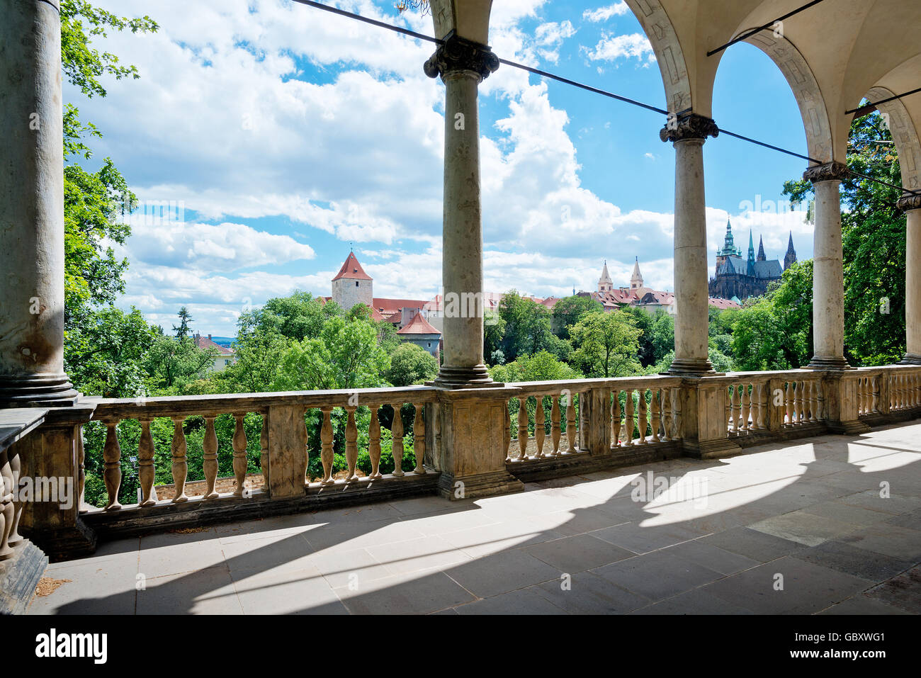 Detail of Vault in Summer Residenc with St. Vitus Cathedral in Prague ...