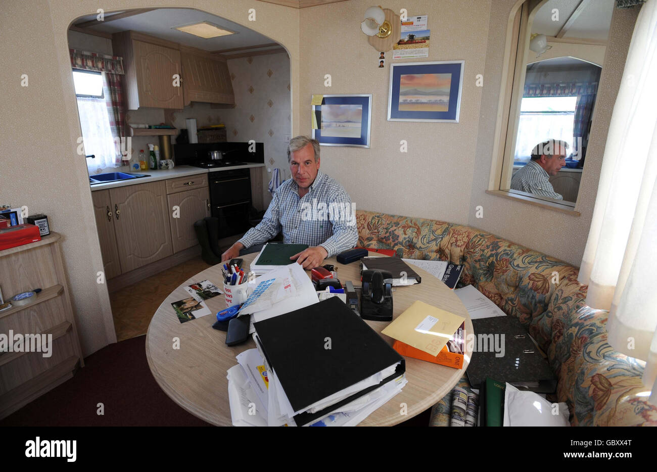 Phil Benson in his caravan which he is still living in two years after ...