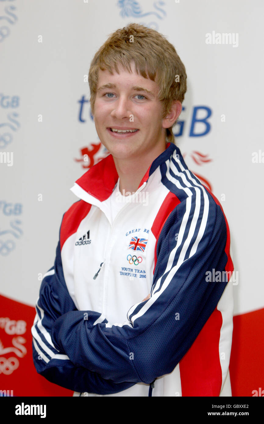 Great Britain's Youth team Cyclist Joshua Papworth prepares to travel ...