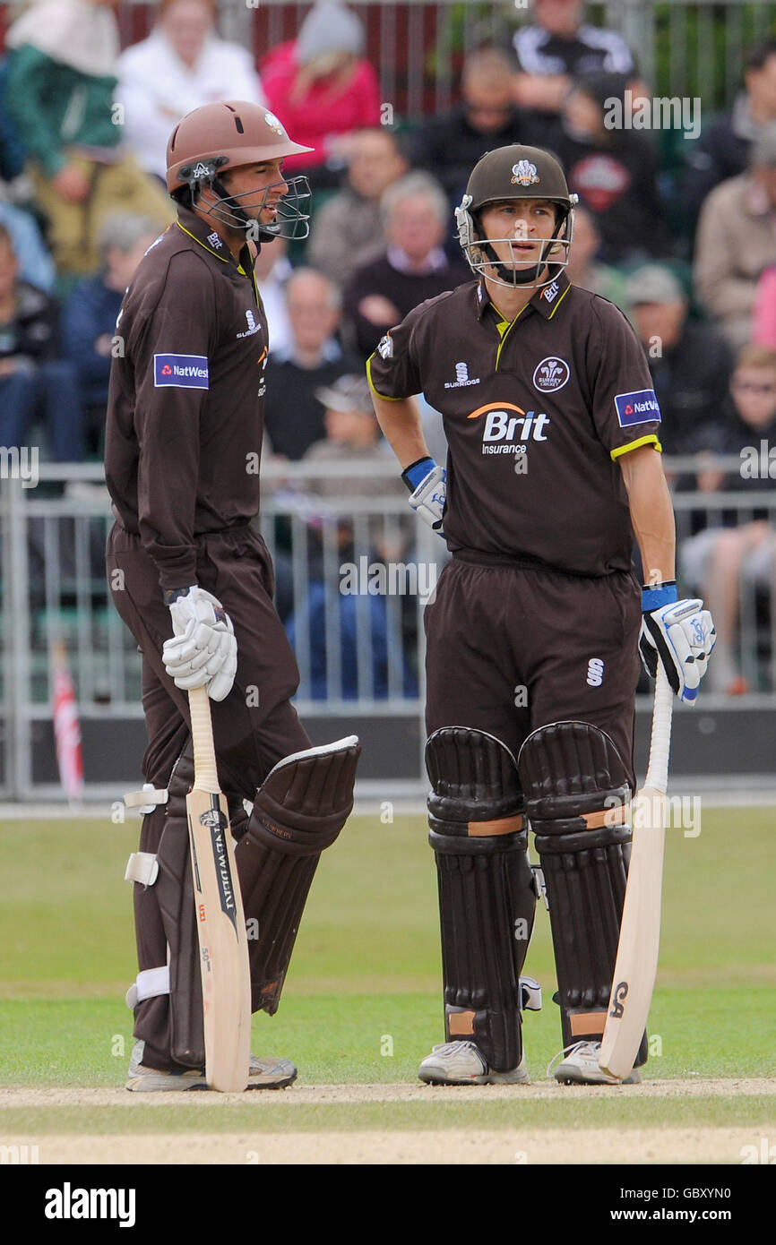 Surrey's Matthew Spriegel (left) and Michael Brown (right Stock Photo ...
