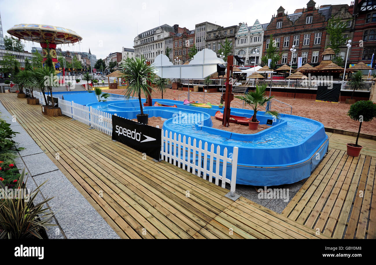 The Nottingham Riviera, a temporary beach installation, in the Old ...