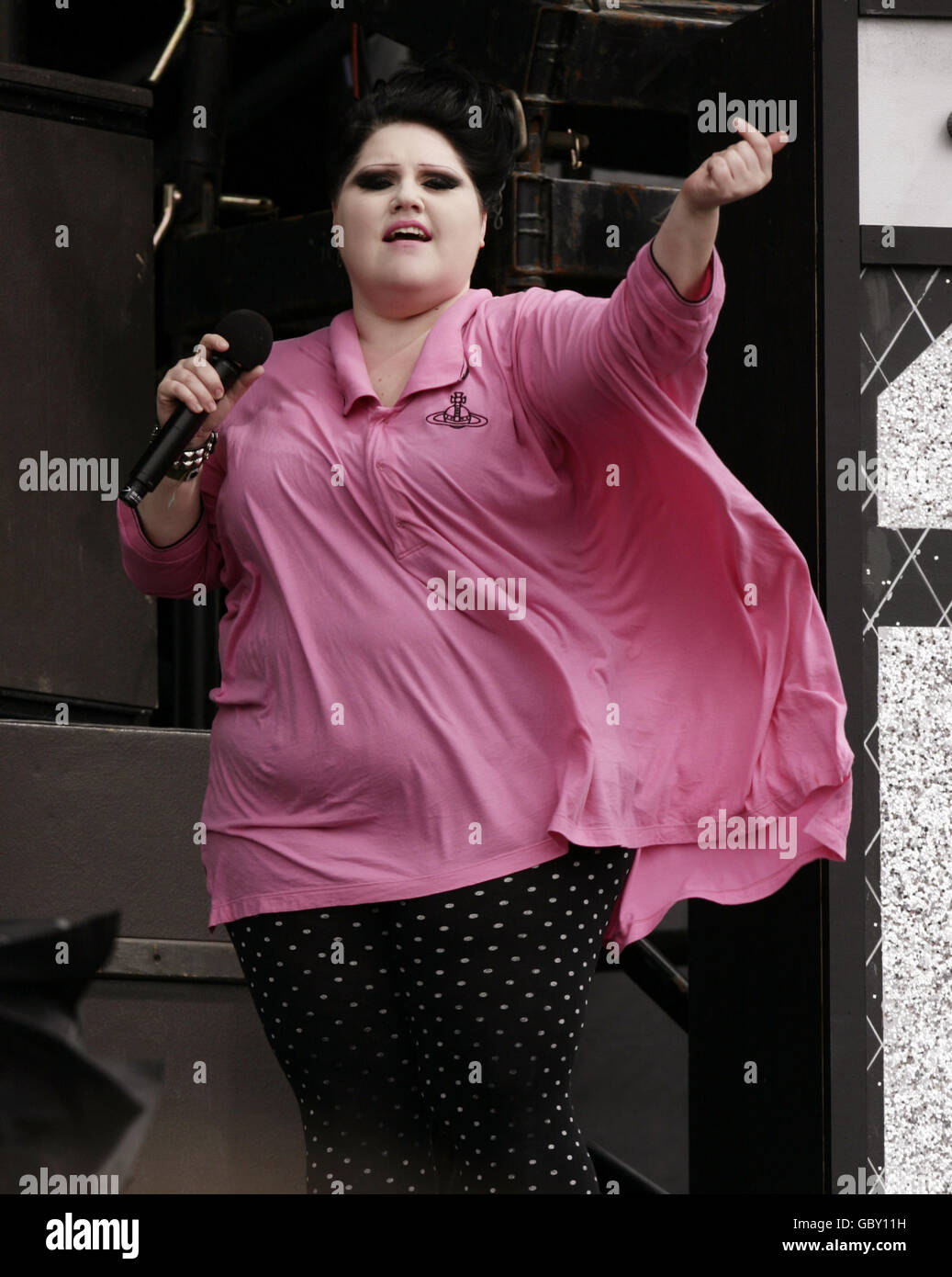 Beth Ditto of The Gossip performing on the T4 Stage at T4 on the Beach ...
