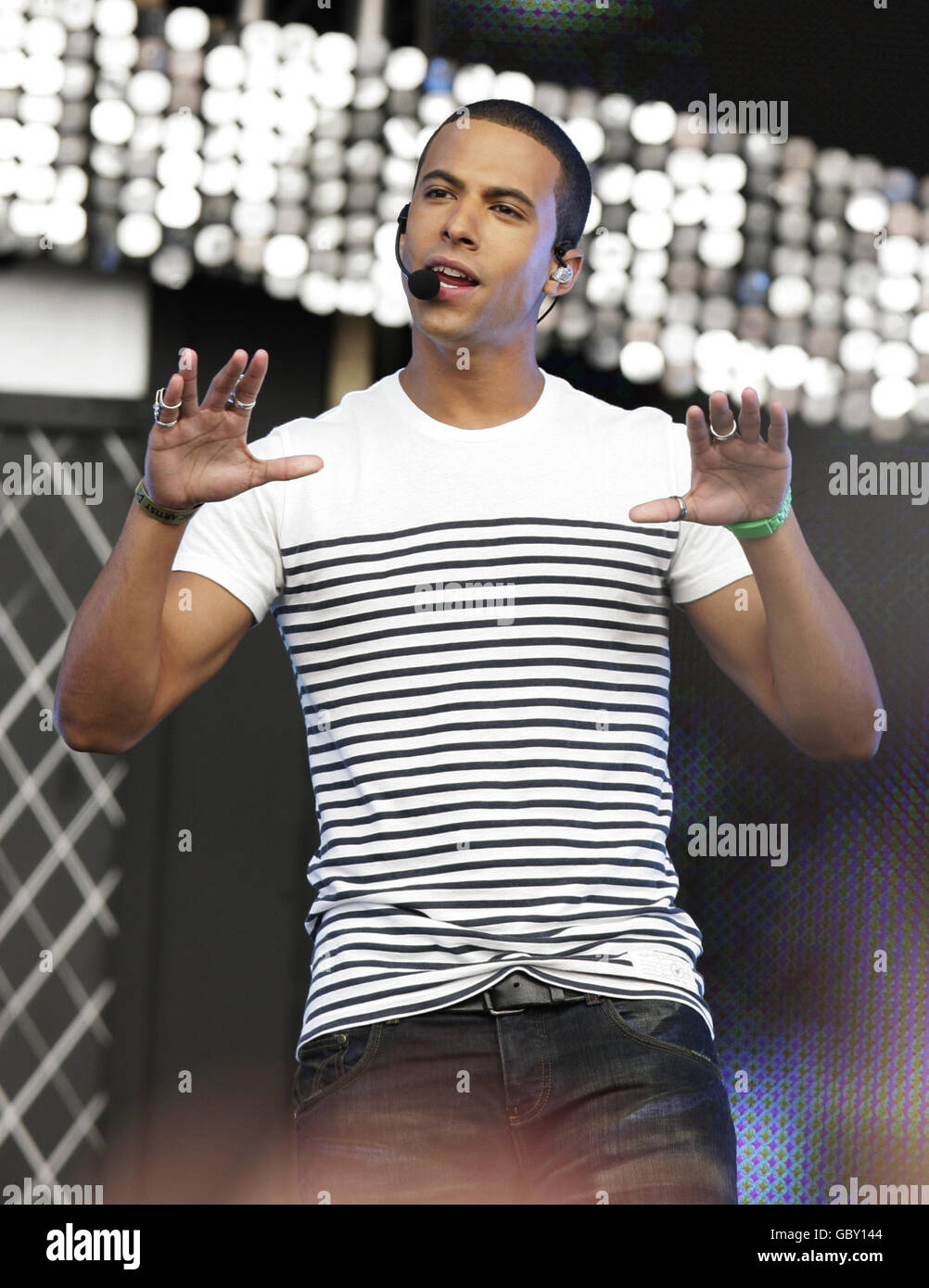 Marvin Humes of JLS performing on the T4 Stage at T4 on the Beach, at ...