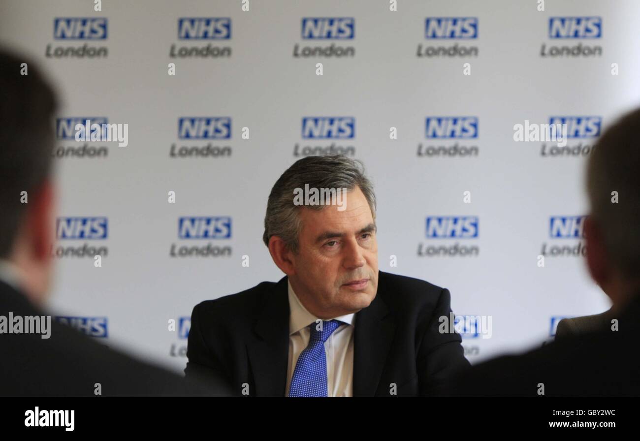 British Prime Minister Gordon Brown visits the National Health Service ...