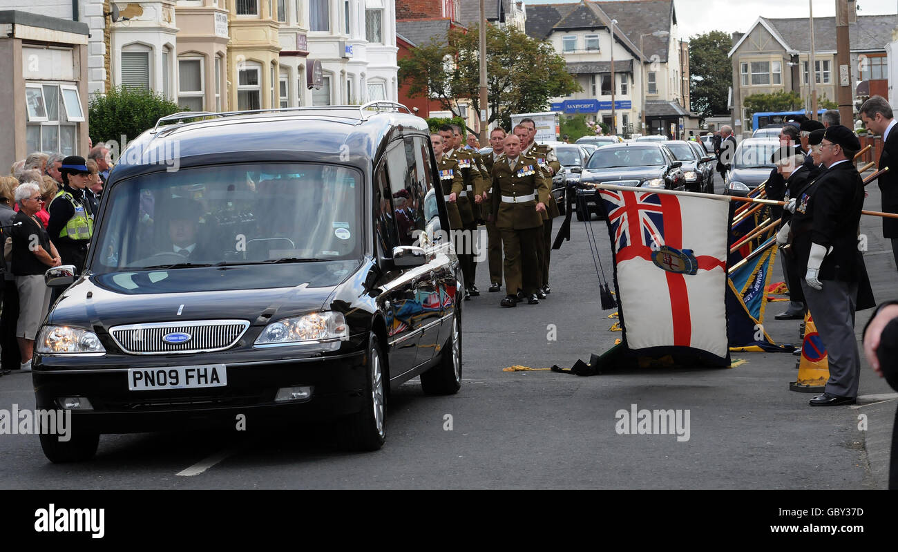 The coffin of Trooper Christopher Whiteside, 20, of The Light Dragoons ...