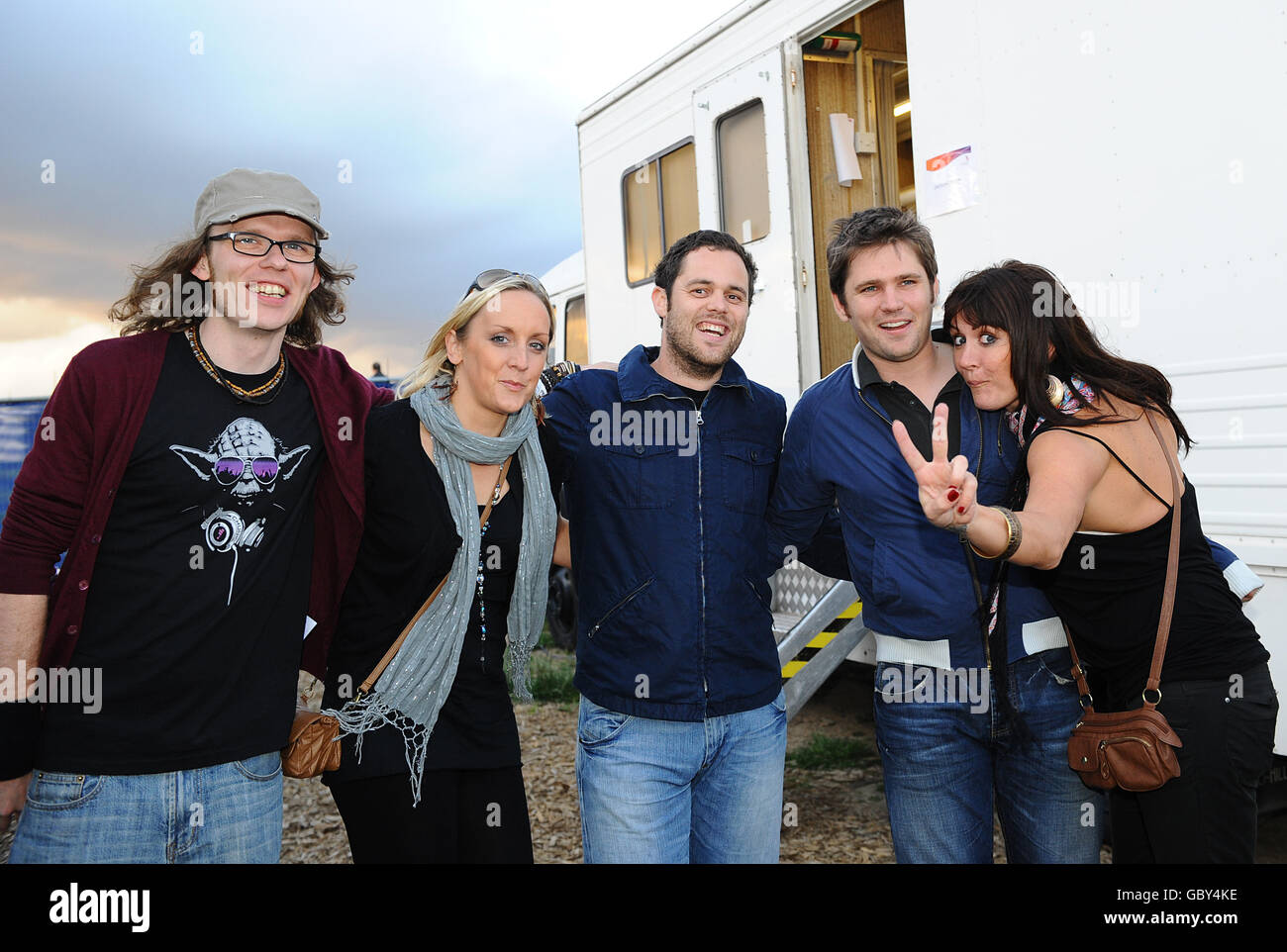 Guests meet Scouting for Girls' Greg Churchouse (left), Peter Ellard ...