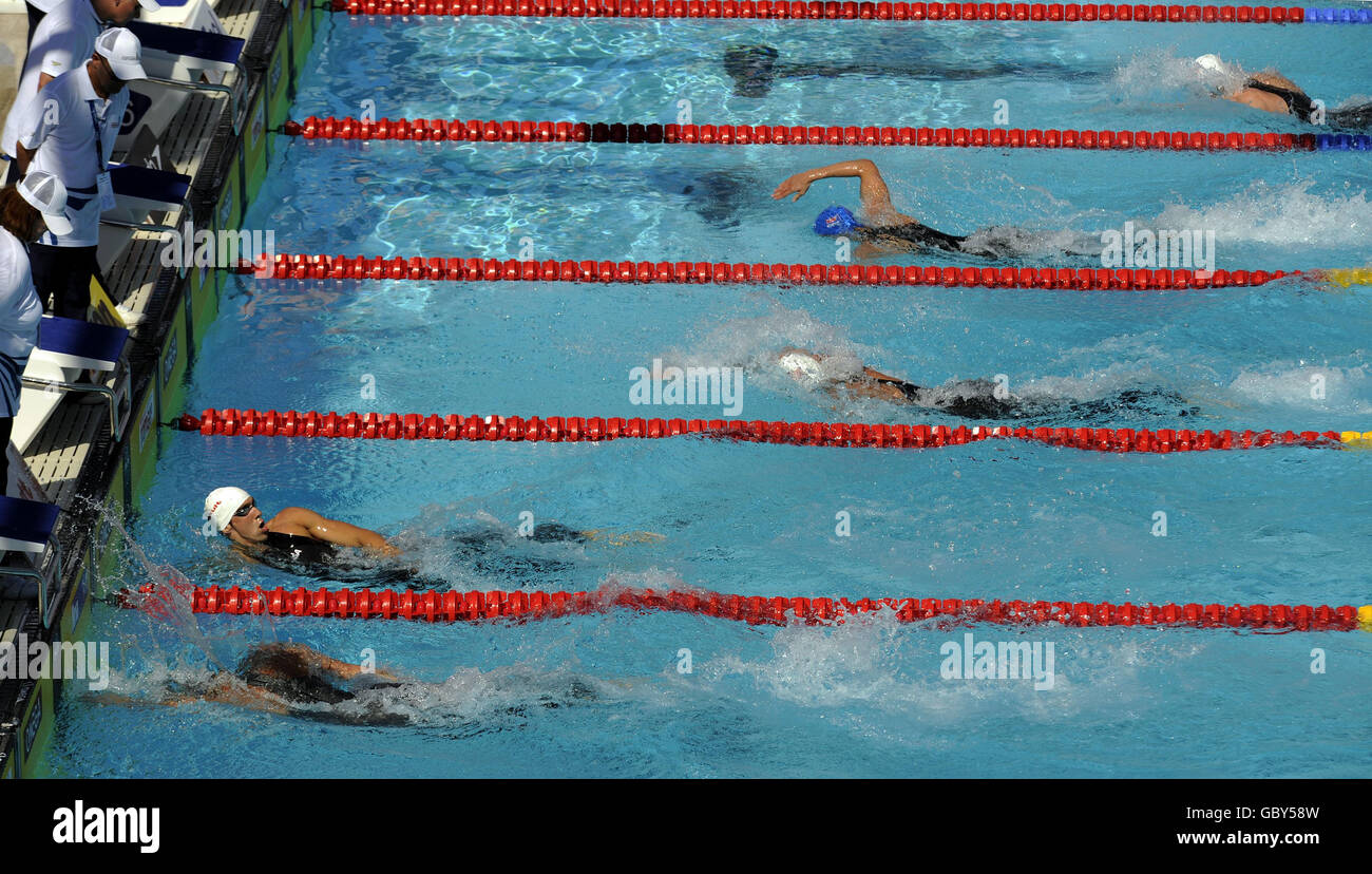 British swimmer Gemma Spofforth after the Women's 100m Backstroke Heat ...