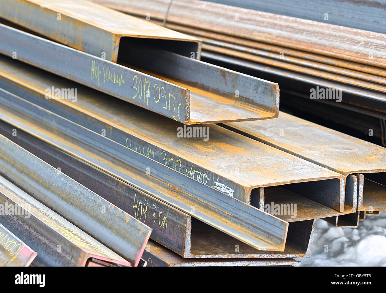 metal profile channel lies in bundles of stock Stock Photo - Alamy