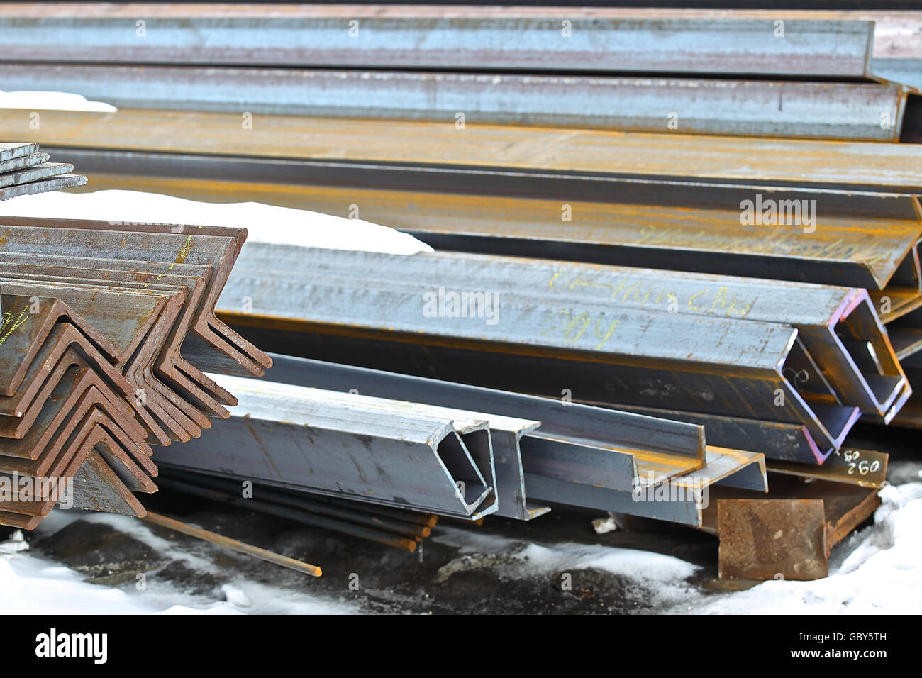 metal profile channel lies in bundles of stock Stock Photo - Alamy