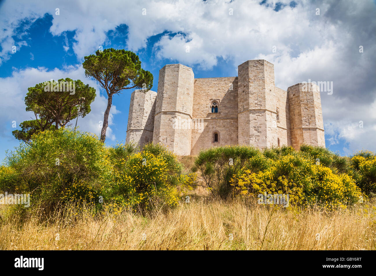 Beautiful view of Castel del Monte, the famous castle built in an ...
