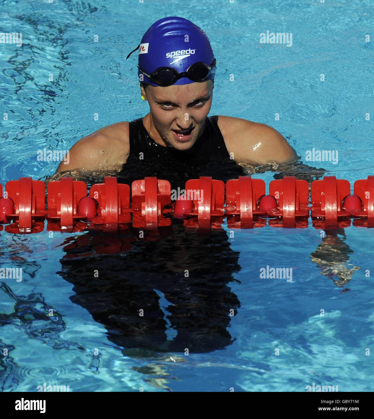 Great Britain's Fran Halsall after the Women's 100m Freestyle heat ...