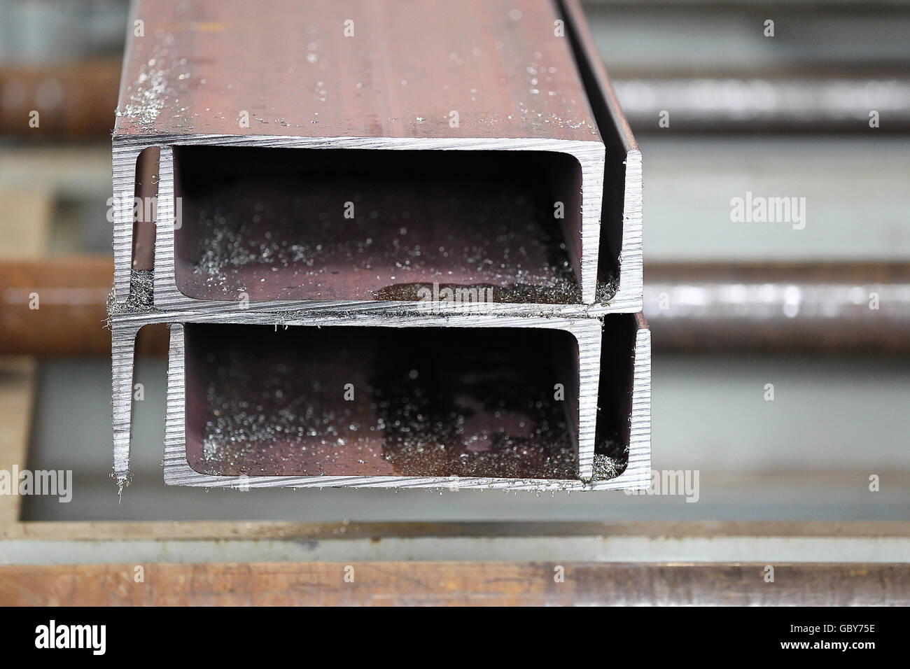 metal profile channel lies in bundles of stock Stock Photo - Alamy