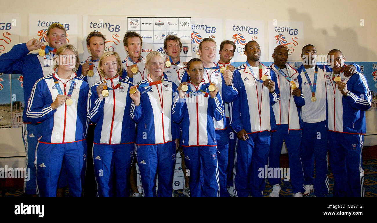 Great Britain Olympic Team - Gold Medalists - Gatwick Airport Stock ...