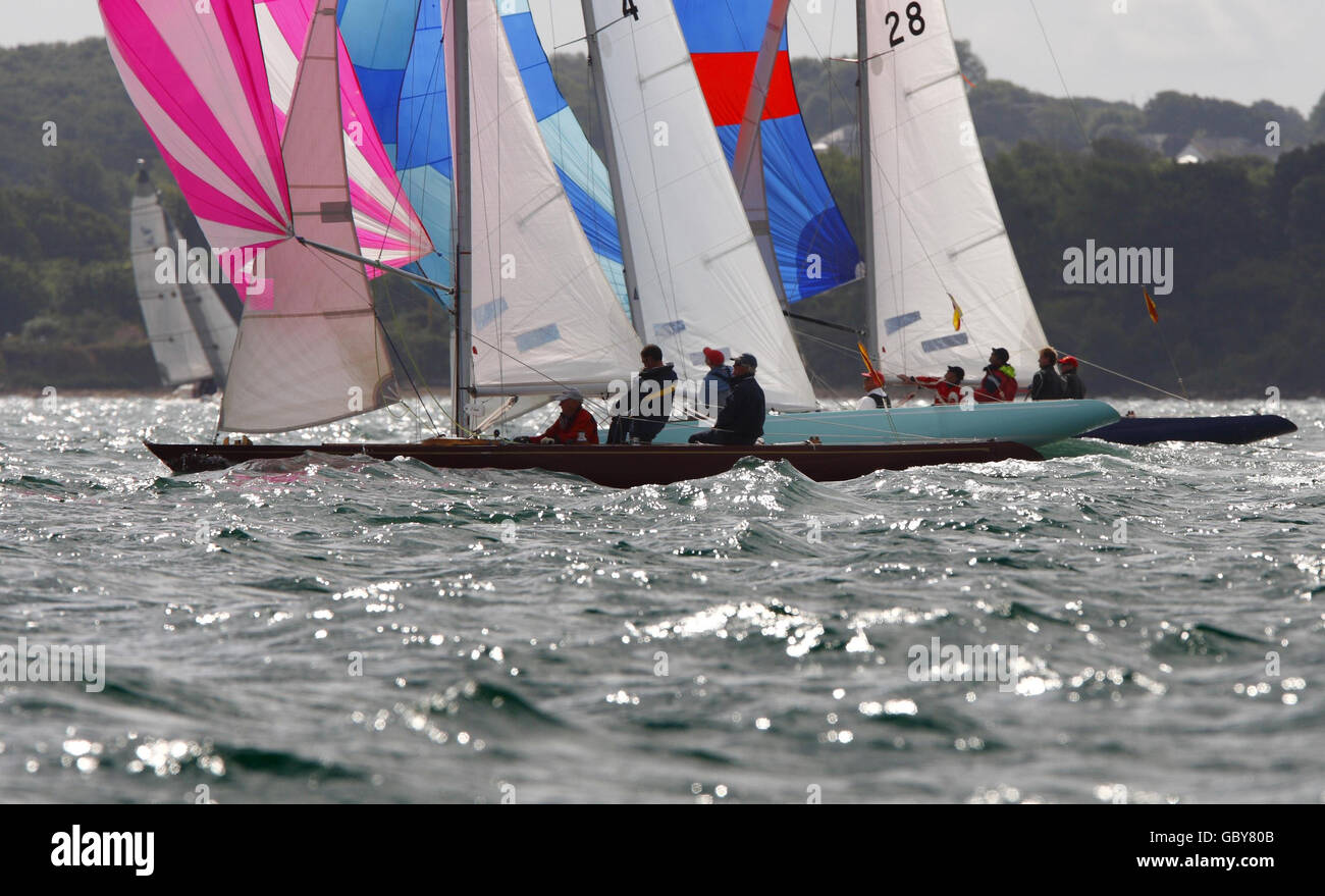 Sailing - Cowes Week - Day Two - Isle of Wight. The Daring fleet head ...