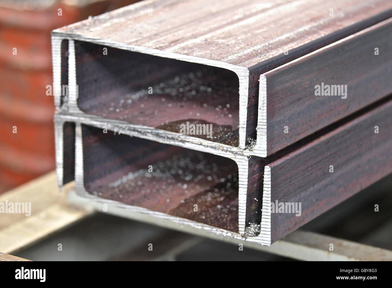 metal profile channel lies in bundles of stock Stock Photo - Alamy