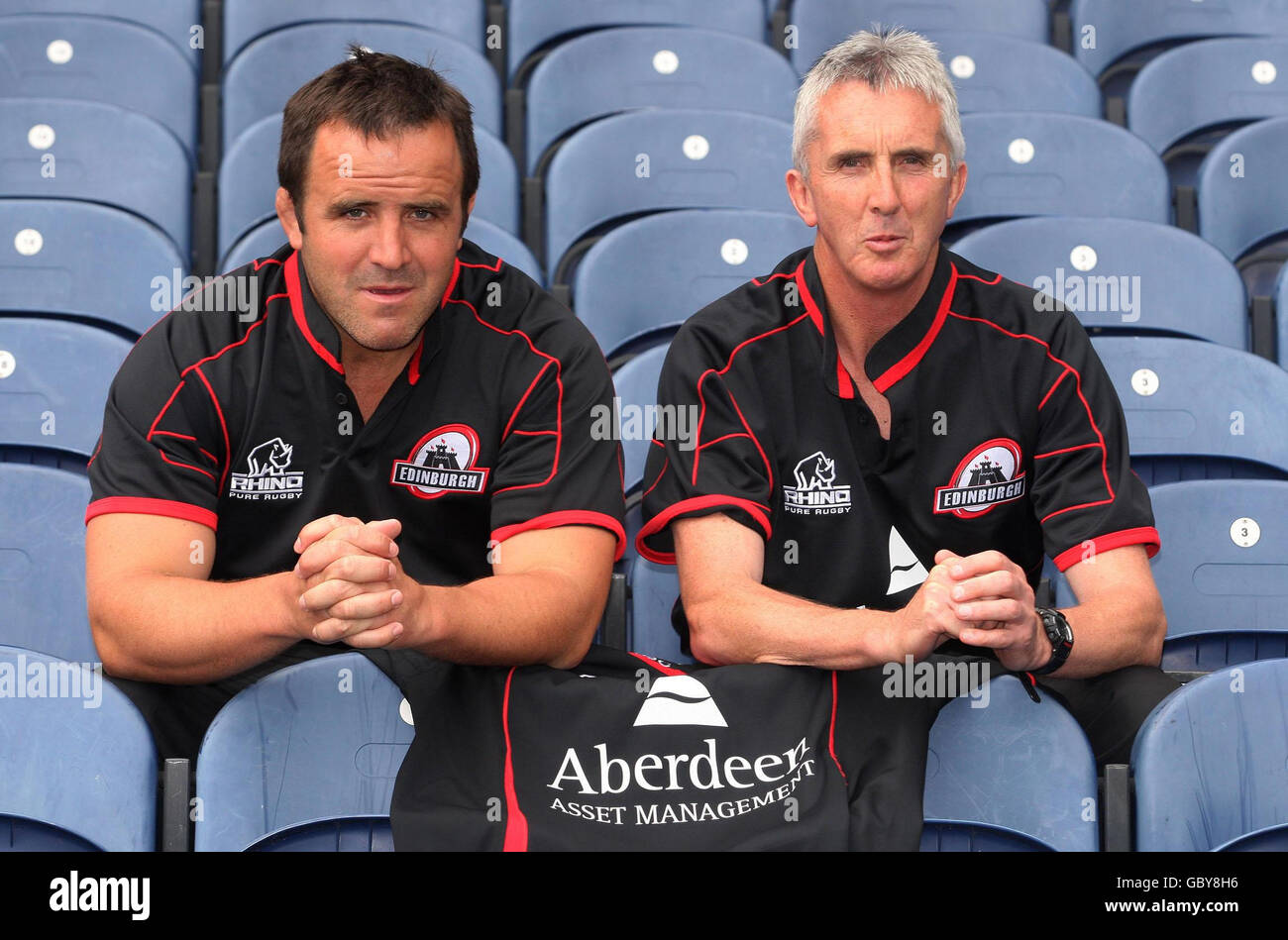 Edinburgh's new assistant coach Tom Smith (left) with head coach Rob ...