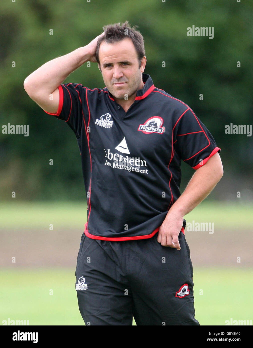Edinburghs assistant coach tom smith training session murrayfield ...