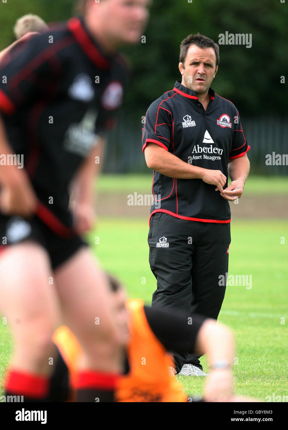 Edinburghs assistant coach tom smith training session murrayfield ...