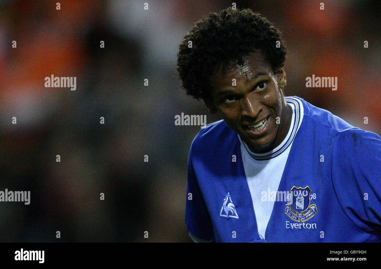 Everton's Jo shows his dejection after a missed chance during the Pre ...