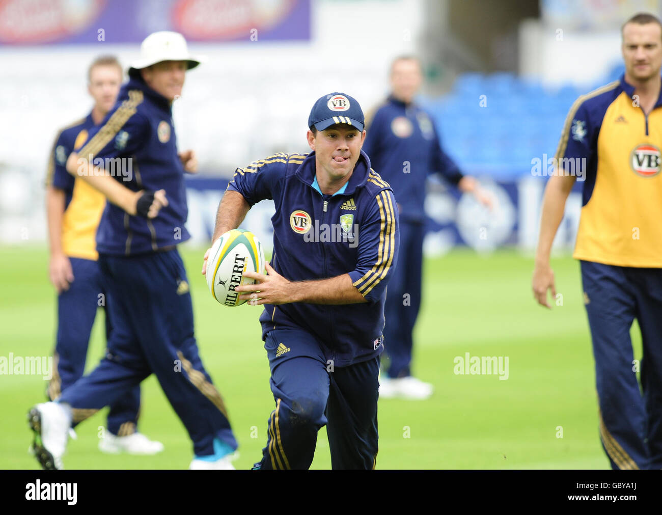 Australias captain ricky ponting during the nets session hi-res stock ...
