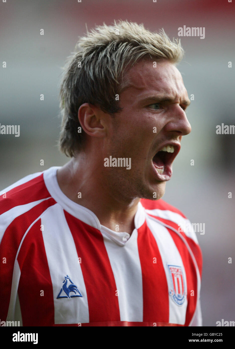 Stoke citys liam lawrence pre friendly match britainnia stadium hi-res ...