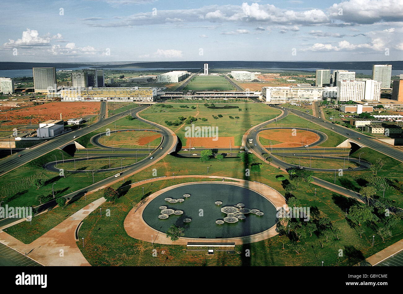 geography / travel, Brazil, Brasilia, city view over the Esplanade of ...