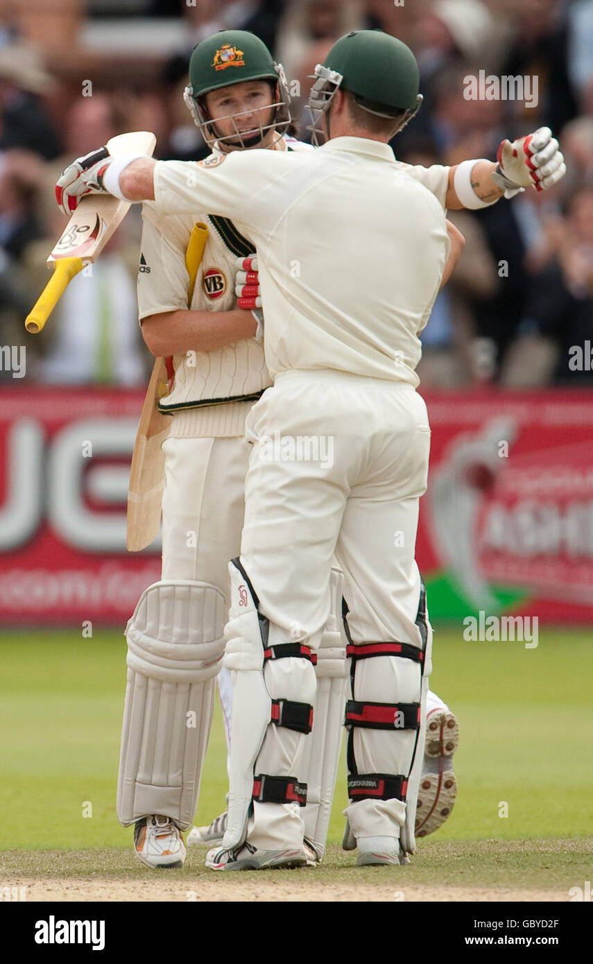 Australia's Michael Clarke celebrates his century during the fourth day ...