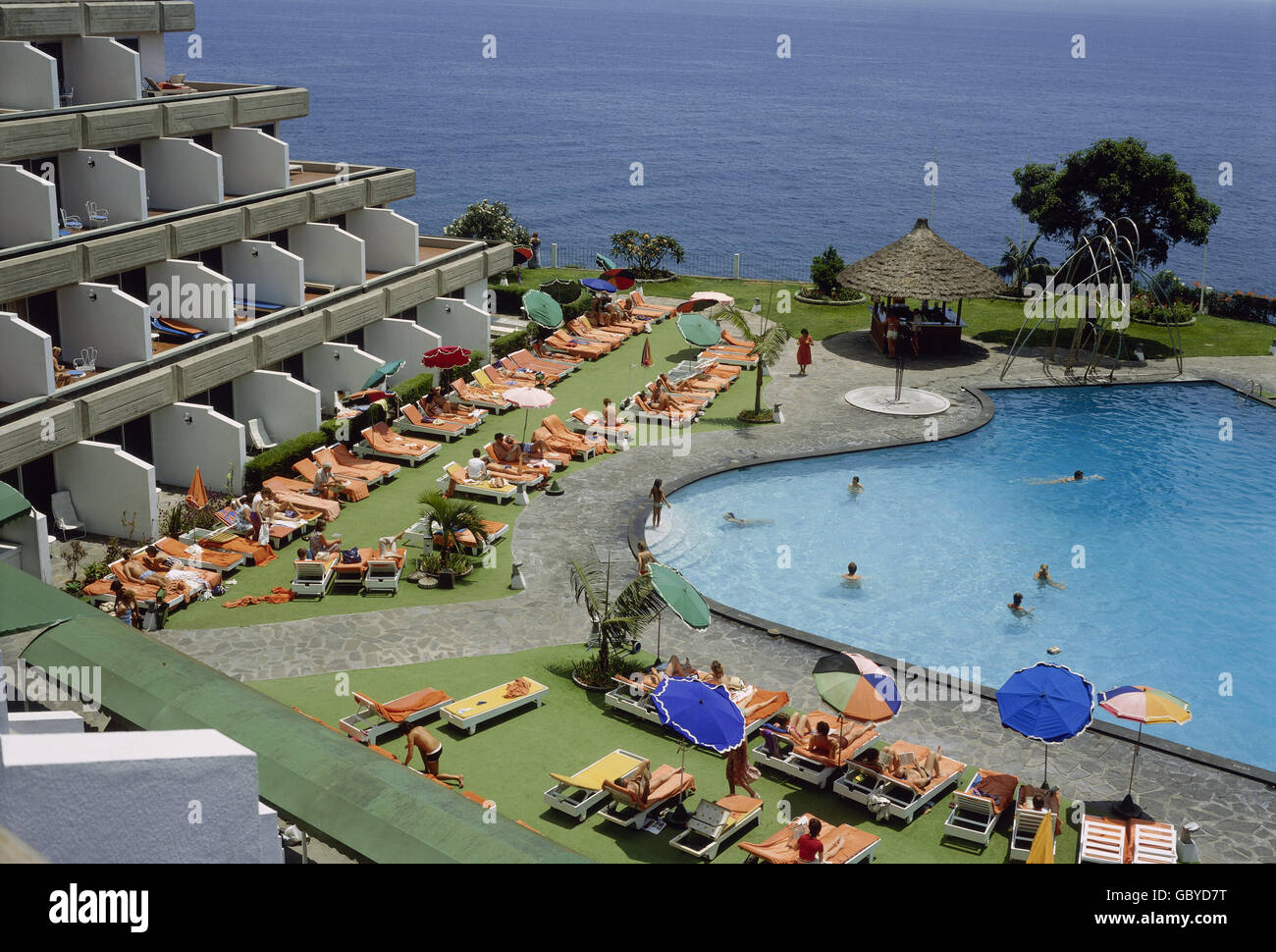 Outdoor Swimming Pool Madeira Portugal Stock Photos & Outdoor Swimming ...
