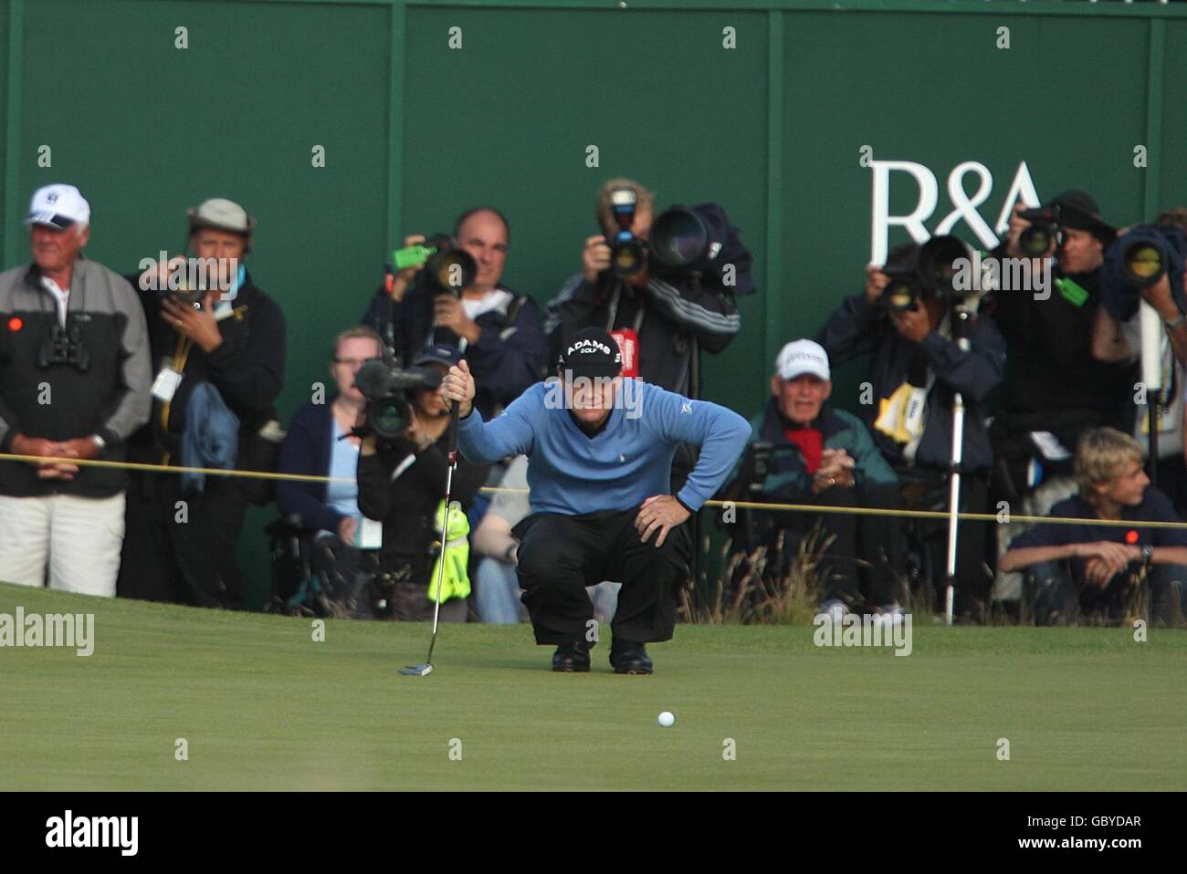 USA's Tom Watson in action on the 18th hole during the fourth day of ...