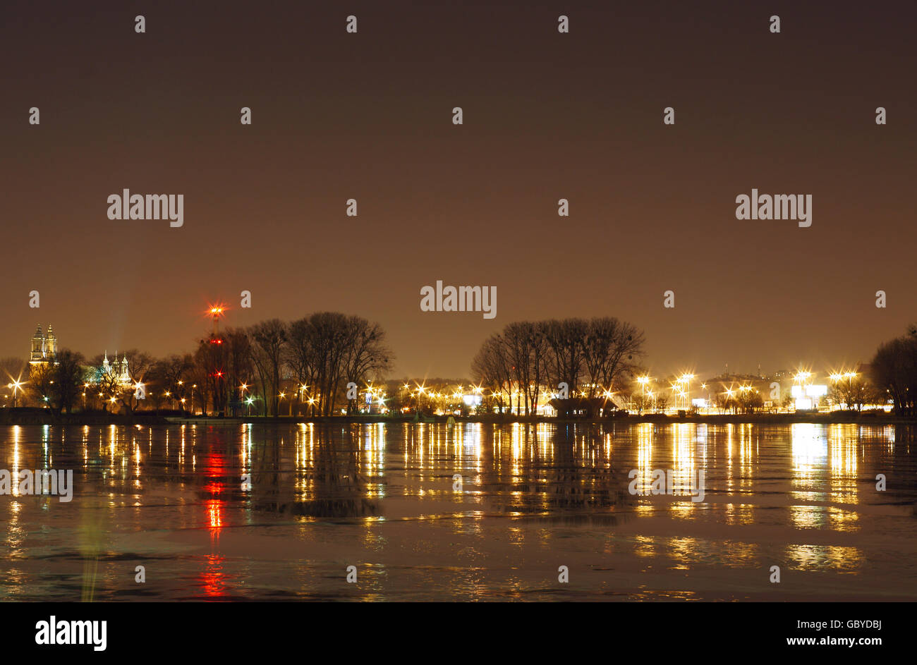 Icy Lake Malta in Poznan Stock Photo - Alamy