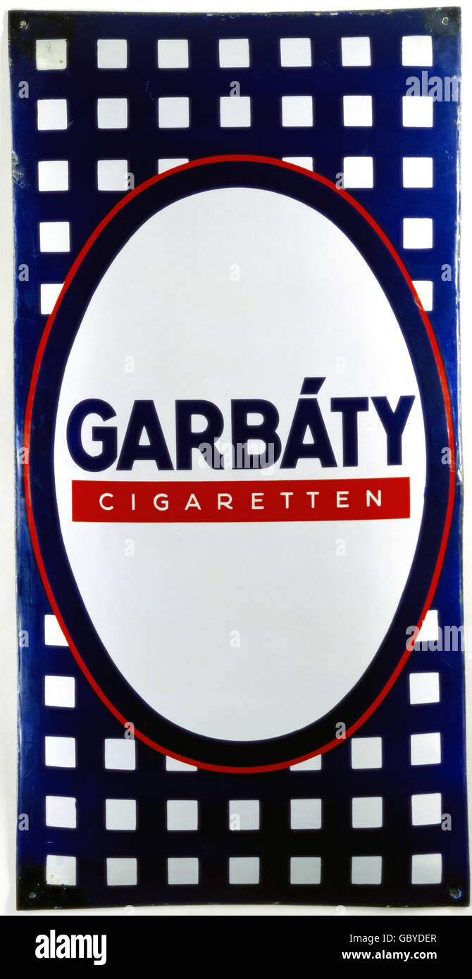 Cigarettes enamel sign hi-res stock photography and images - Alamy