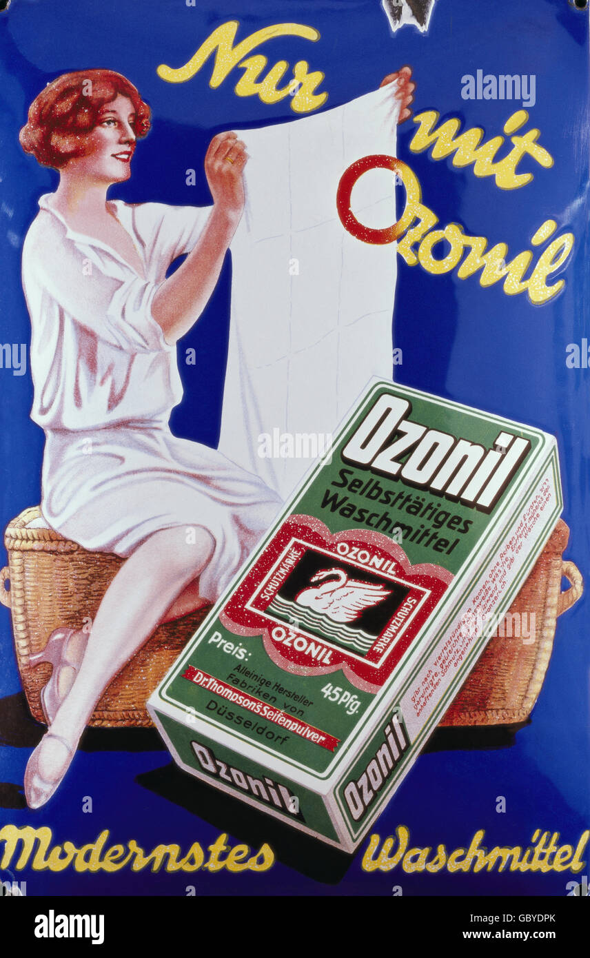 advertising, laundry detergents, Ozonil, Dr Thompson soap powder ...